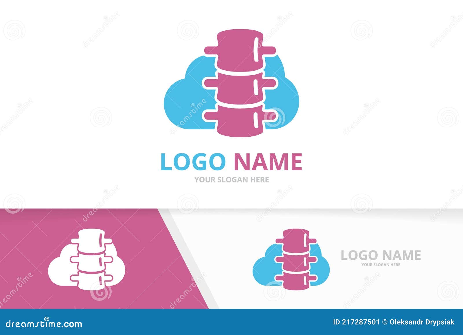 Vector Spine and Cloud Logo Combination. Unique Spinal Diagnostic ...