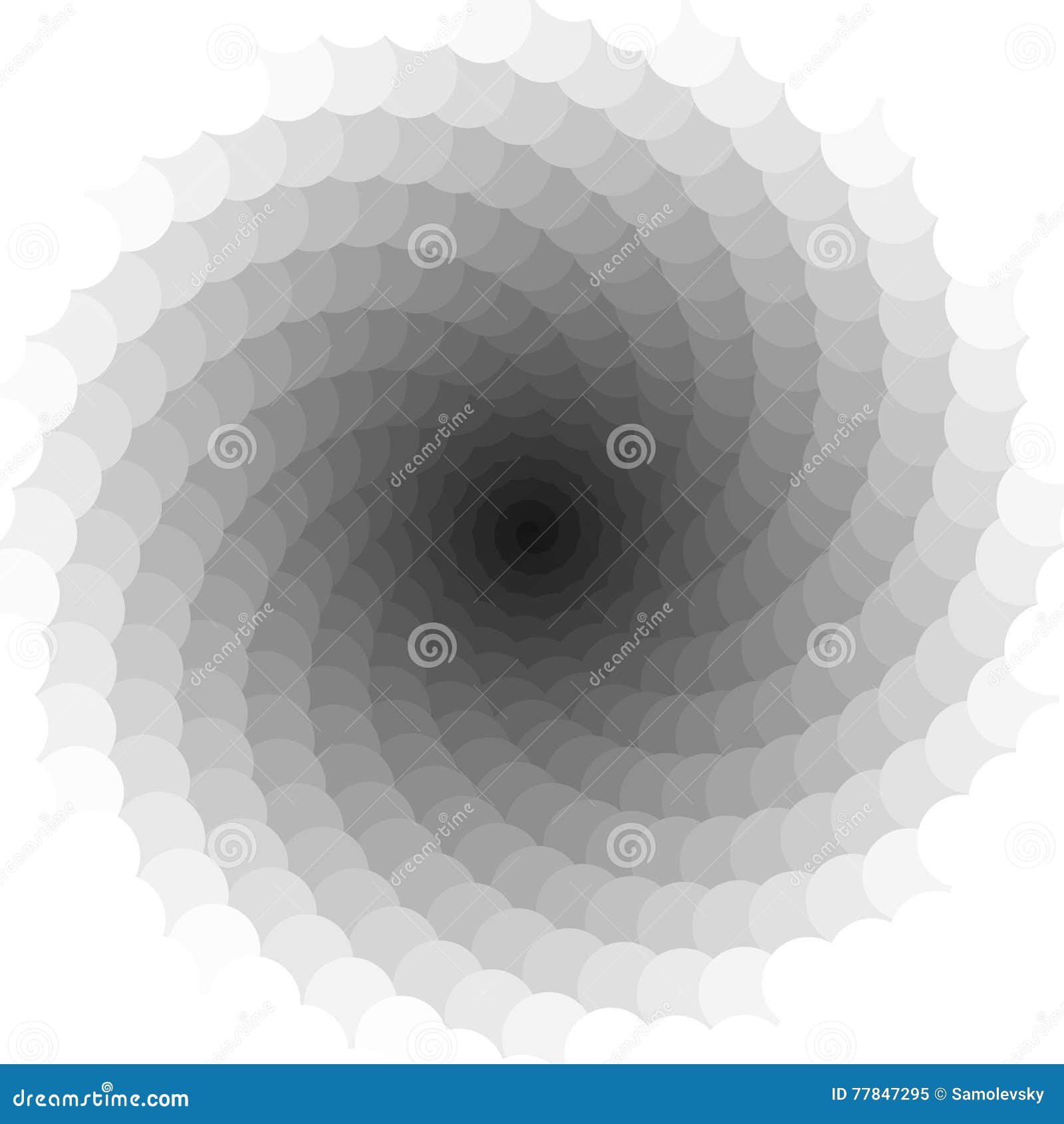 Vector Spiral Circles Swirl Abstract Round Optical Illusion Stock ...