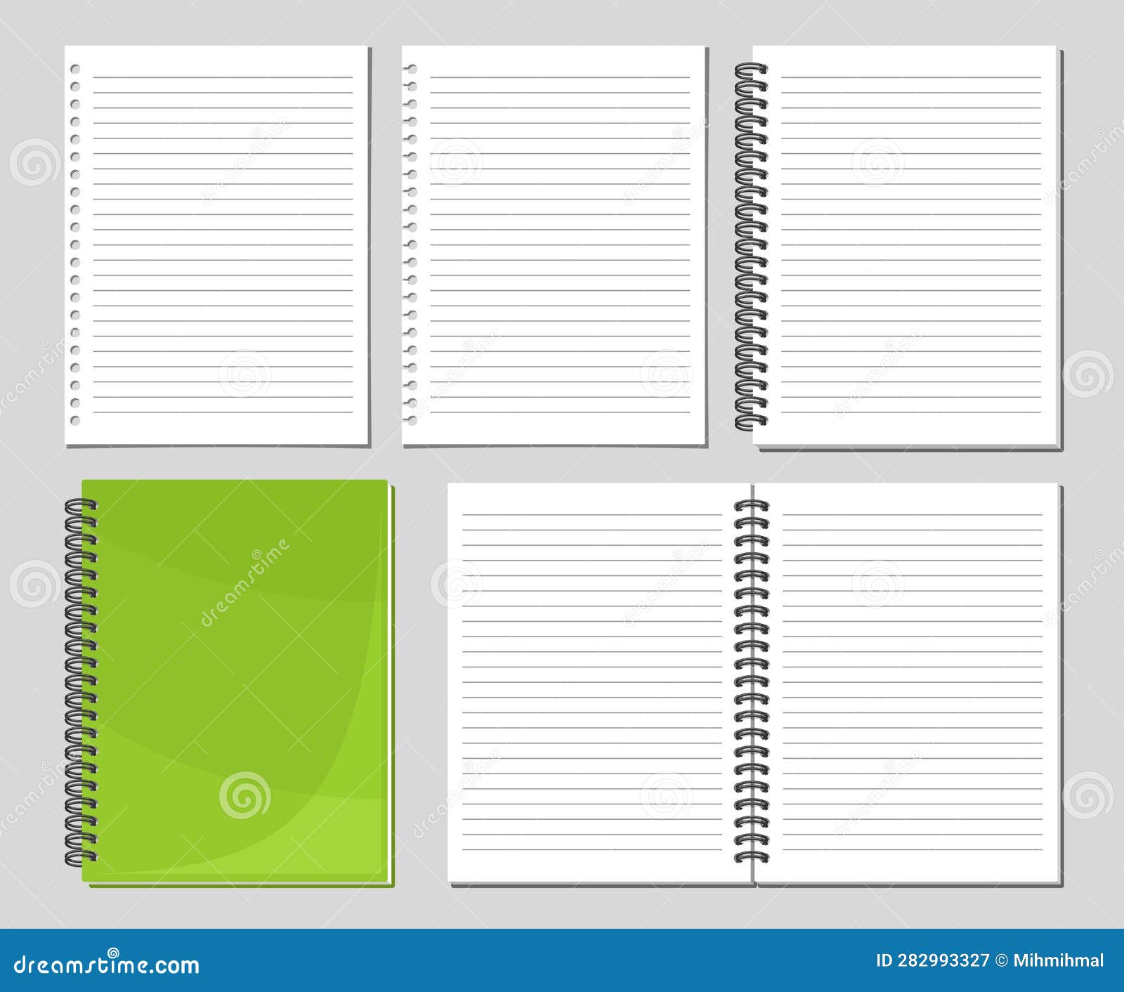 Vector Spiral Notebook Set stock vector. Illustration of page - 282993327