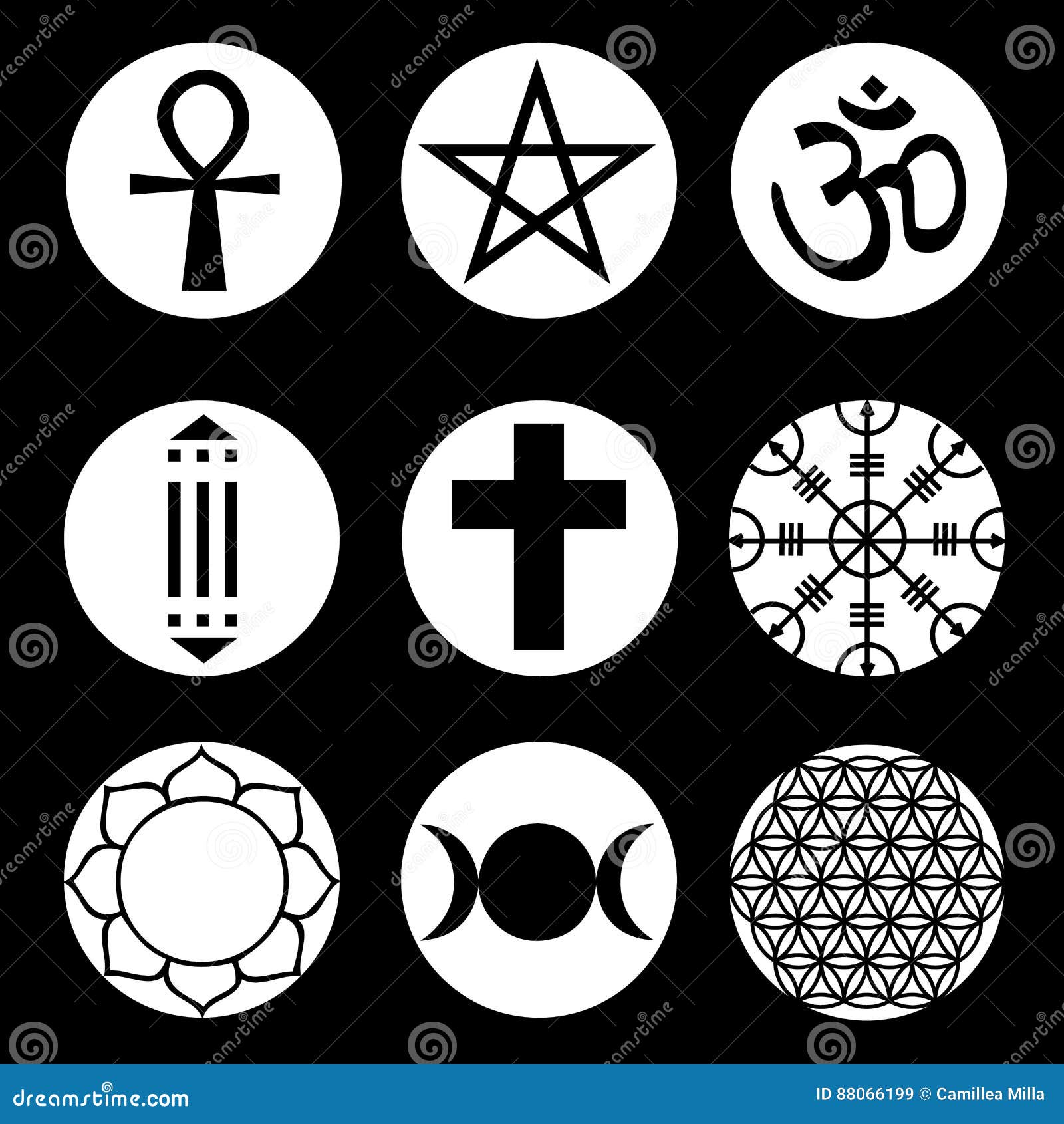Vector Spiritual Symbols Set Stock Vector - Illustration of creative ...