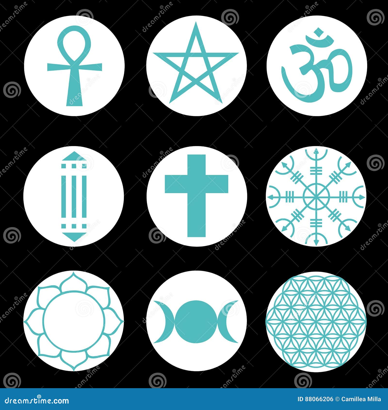 Vector Spiritual Symbols Set Stock Vector - Illustration of element ...