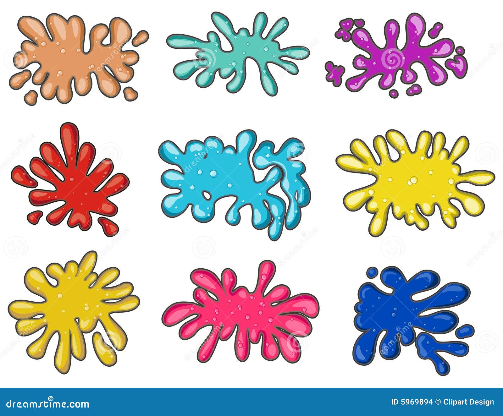 Vector splashes set stock vector. Illustration of design - 5969894