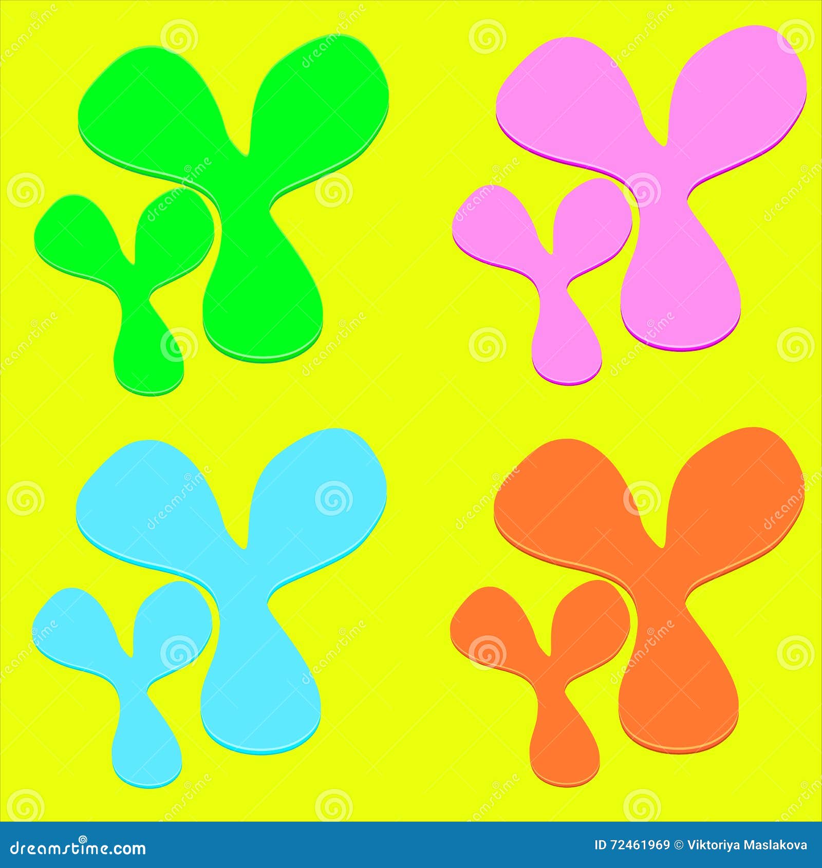 Vector Splats Splashes and Blobs of Brightly Colored Paint in Shapes ...
