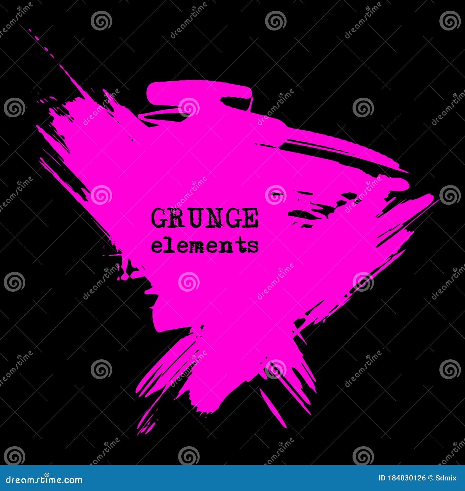 Vector Splats Splashes and Blobs of Pink Ink Paint in Different Shapes ...