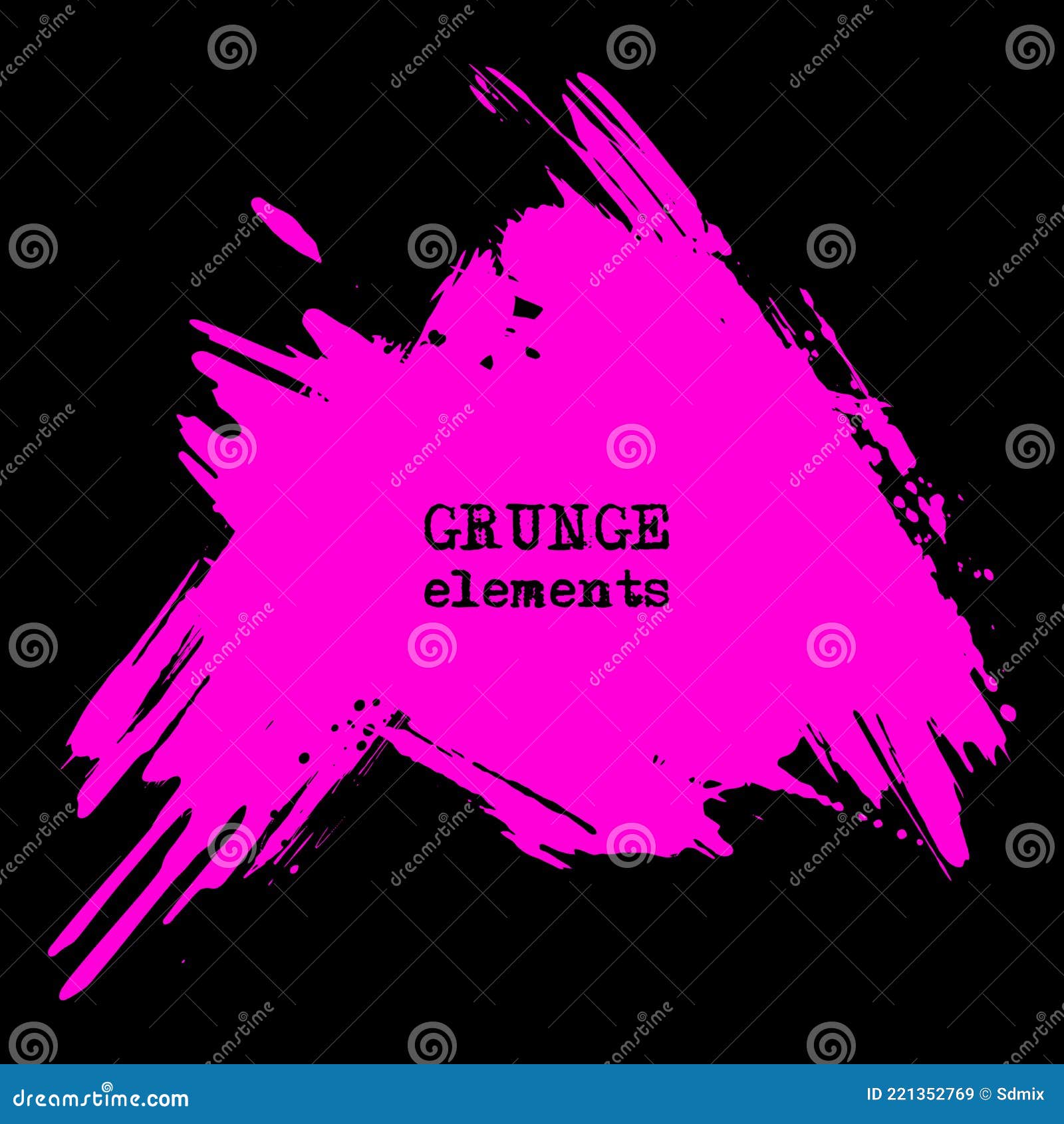 Vector Splats Splashes and Blobs of Pink Ink Paint in Different Shapes ...