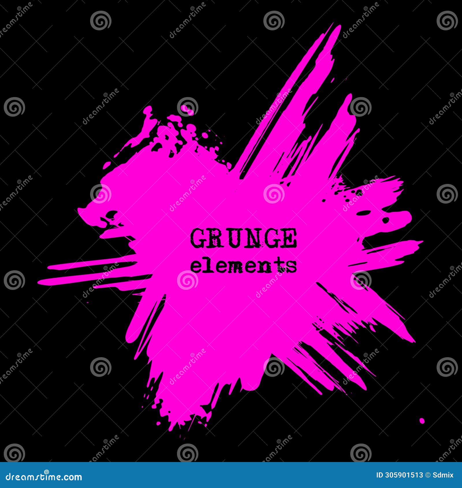 Vector Splats Splashes and Blobs of Pink Ink Paint in Different Shapes ...