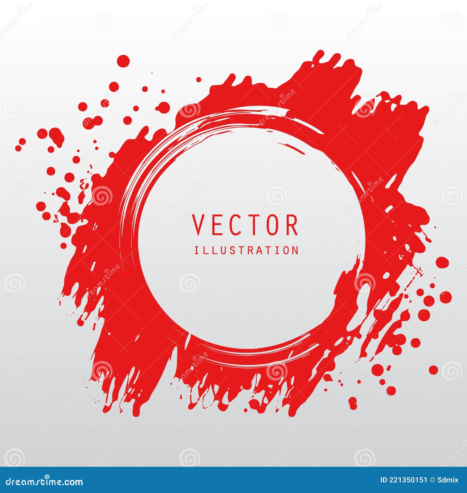 Vector Splats Splashes and Blobs of Red Ink Paint in Different Shapes ...