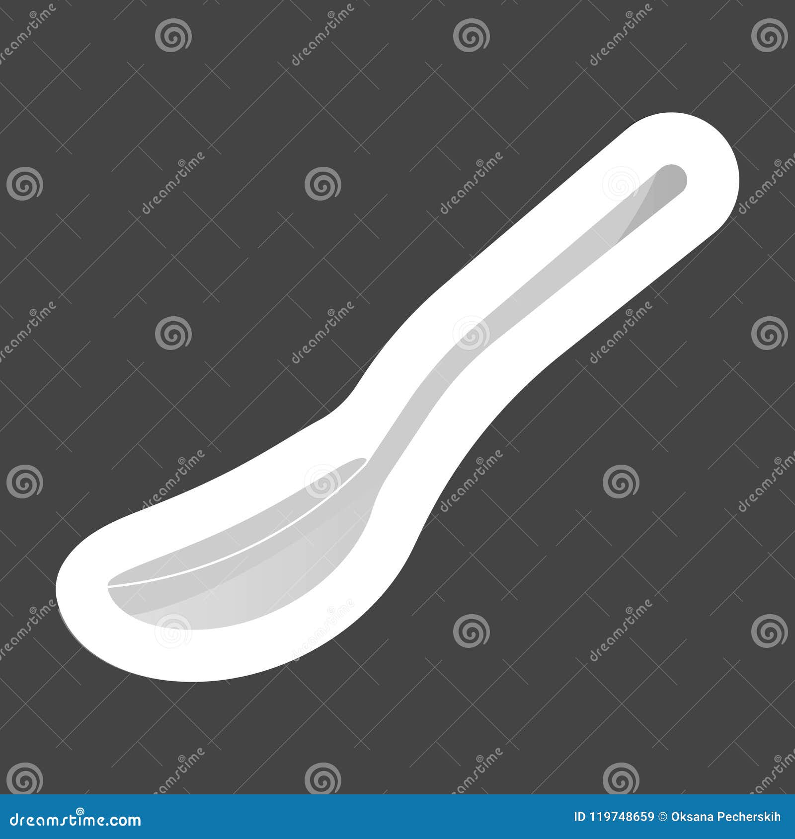 Vector Spoon Icon Colored Sticker. Layers Grouped for Easy Editing ...