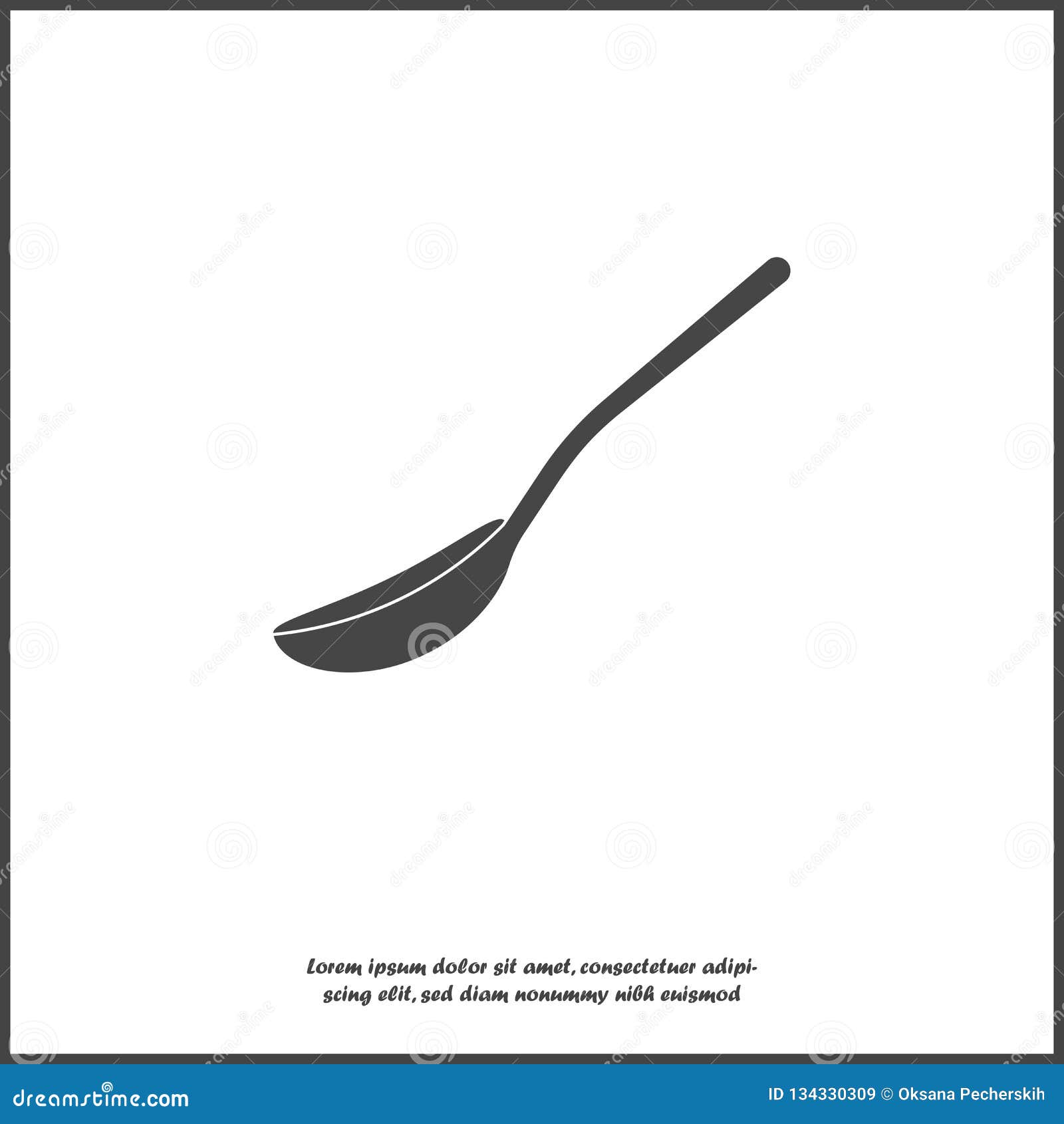 Vector Spoon Icon White Isolated Background. Layers Grouped for Easy ...