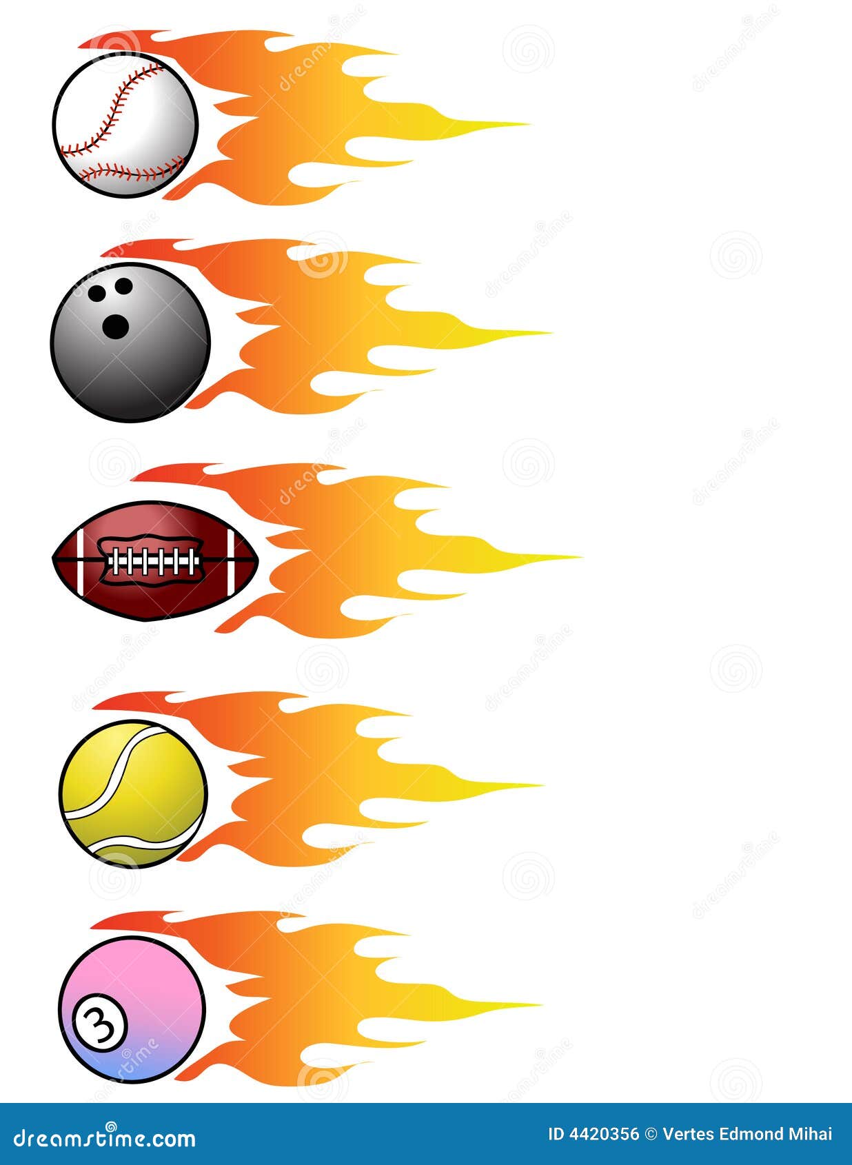 Vector Sport Balls on Flames Stock Vector - Illustration of ball ...