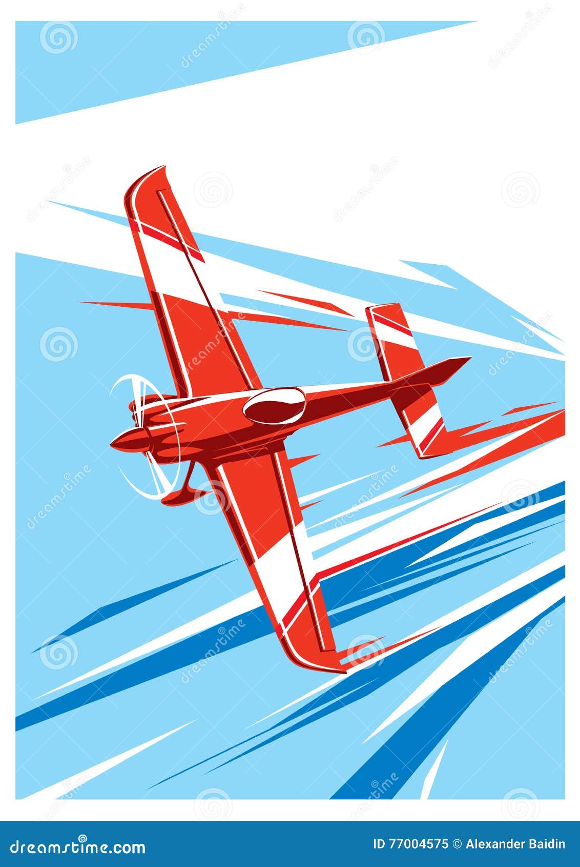 Vector sport plane in fly. stock vector. Illustration of speed - 77004575