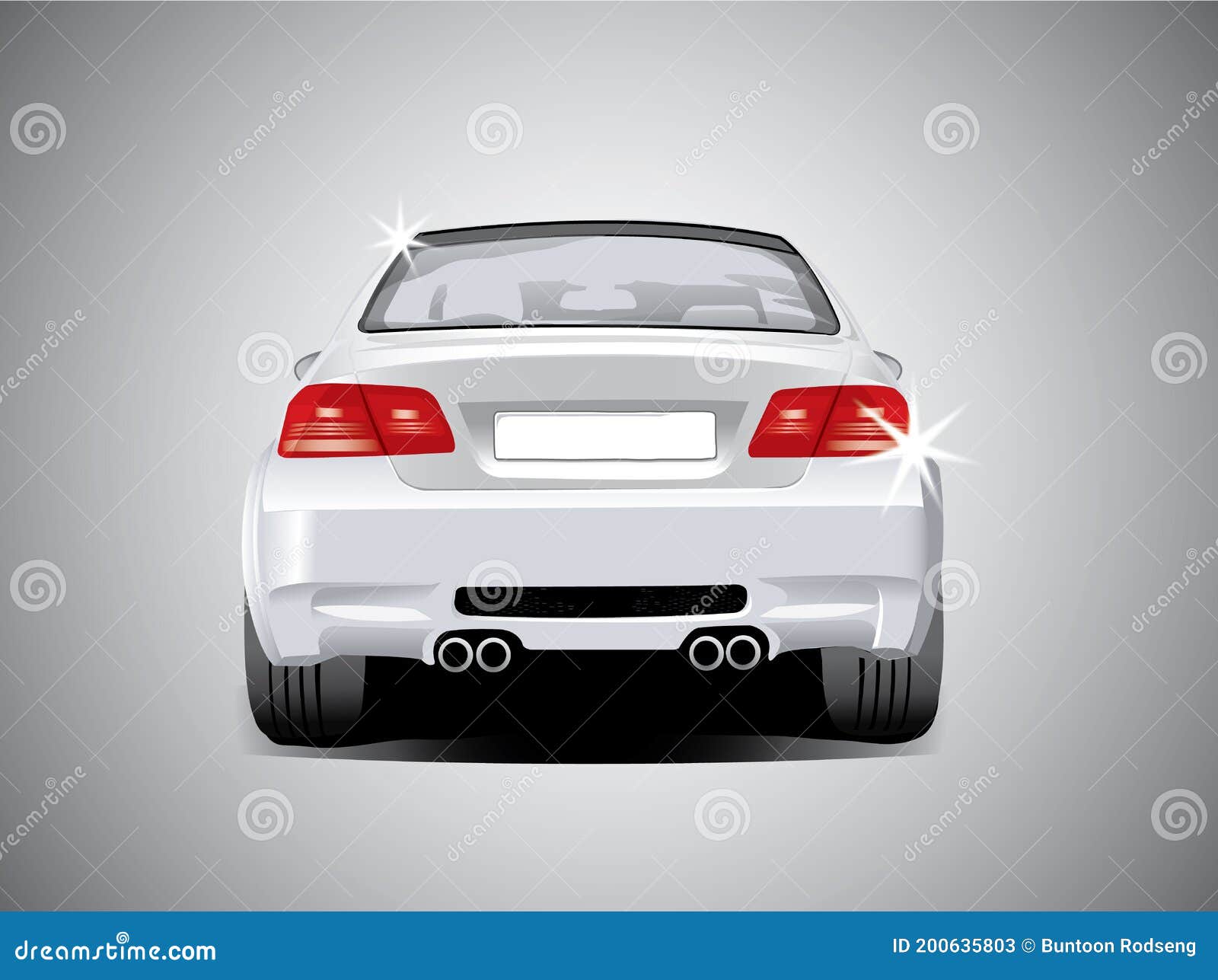 Vector Sports Car - Back View Stock Vector - Illustration of trunk ...