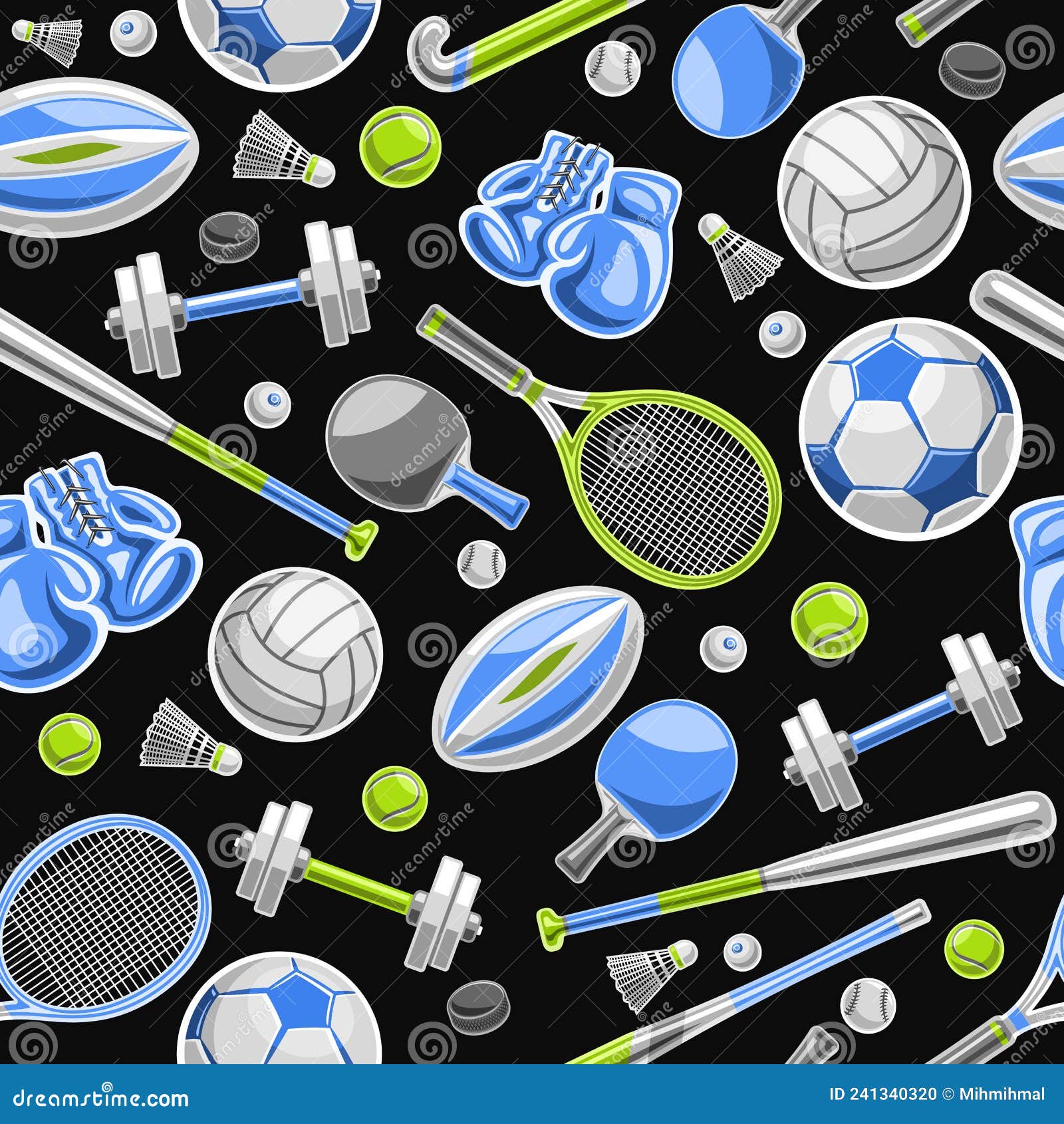 Vector Sports Seamless Pattern Stock Vector - Illustration of ...