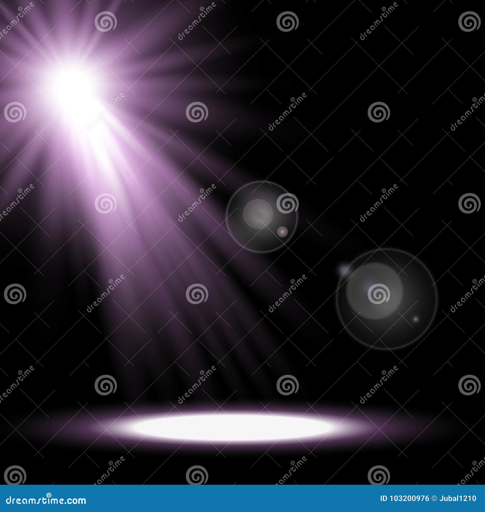 Light Circle with a Spotlight, Purple Color Stock Vector - Illustration ...