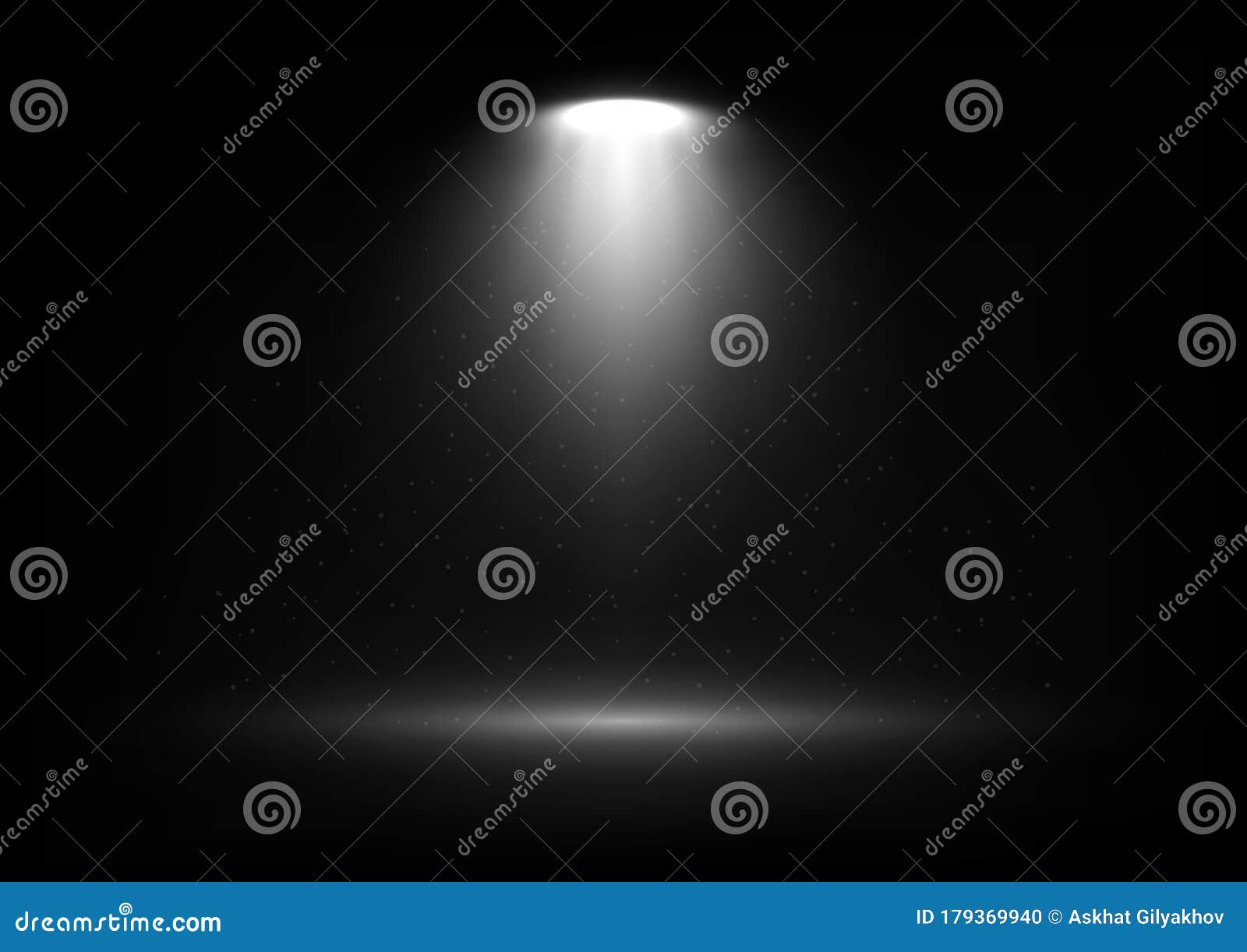 Vector Spotlight on Scene with Light Beams and Particles in the Air ...