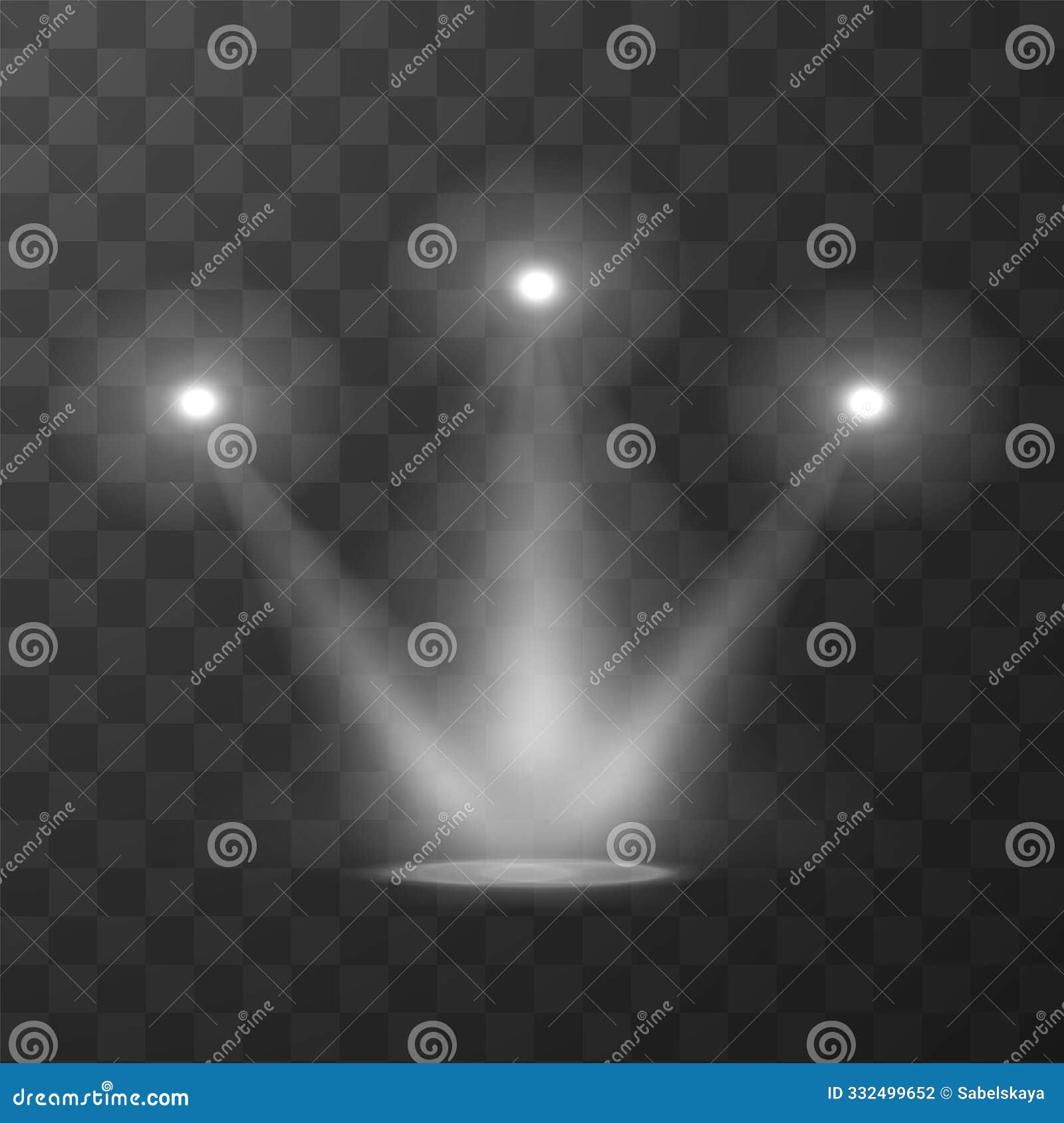 Vector Spotlights of Bright White Color, Aimed at a Single Point on a ...