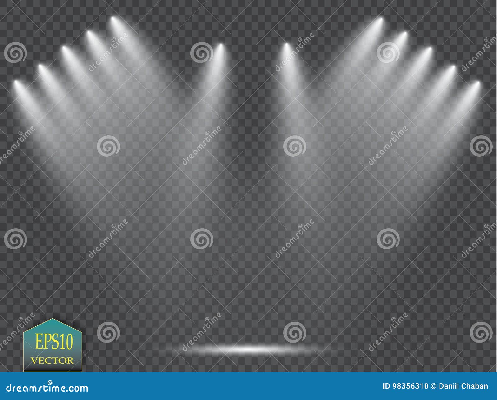 Vector Spotlights. Scene stock vector. Illustration of illumination ...