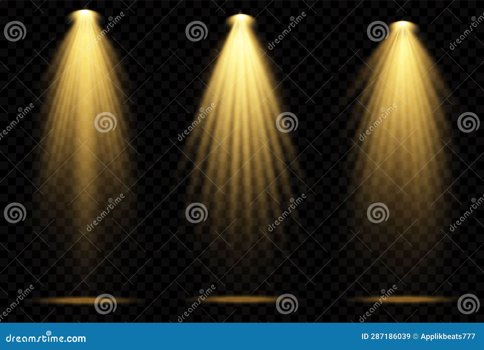 Vector Spotlights Yellow. Scene. Light Transparent Effects Stock ...