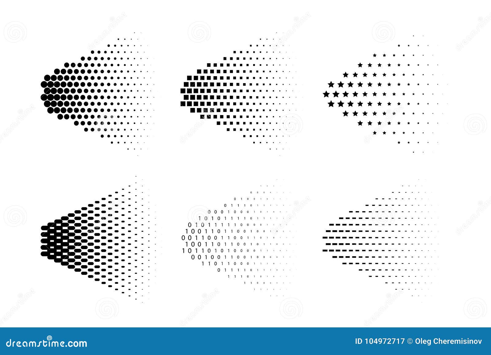 Vector Spray Halftone Made of Different Symbols. Spray Halftone Set ...