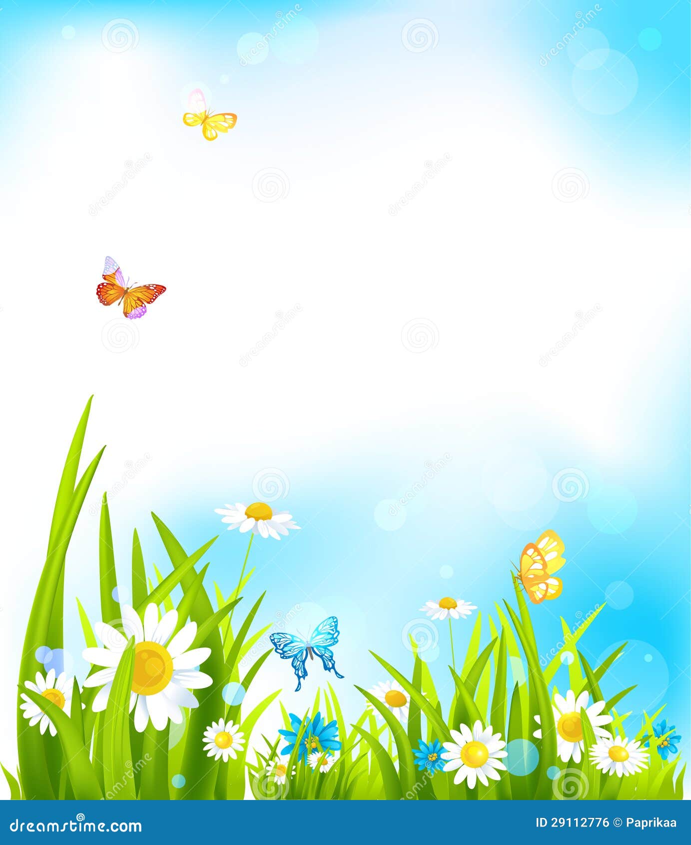 Spring Background With Butterflies Vector Illustration | CartoonDealer ...