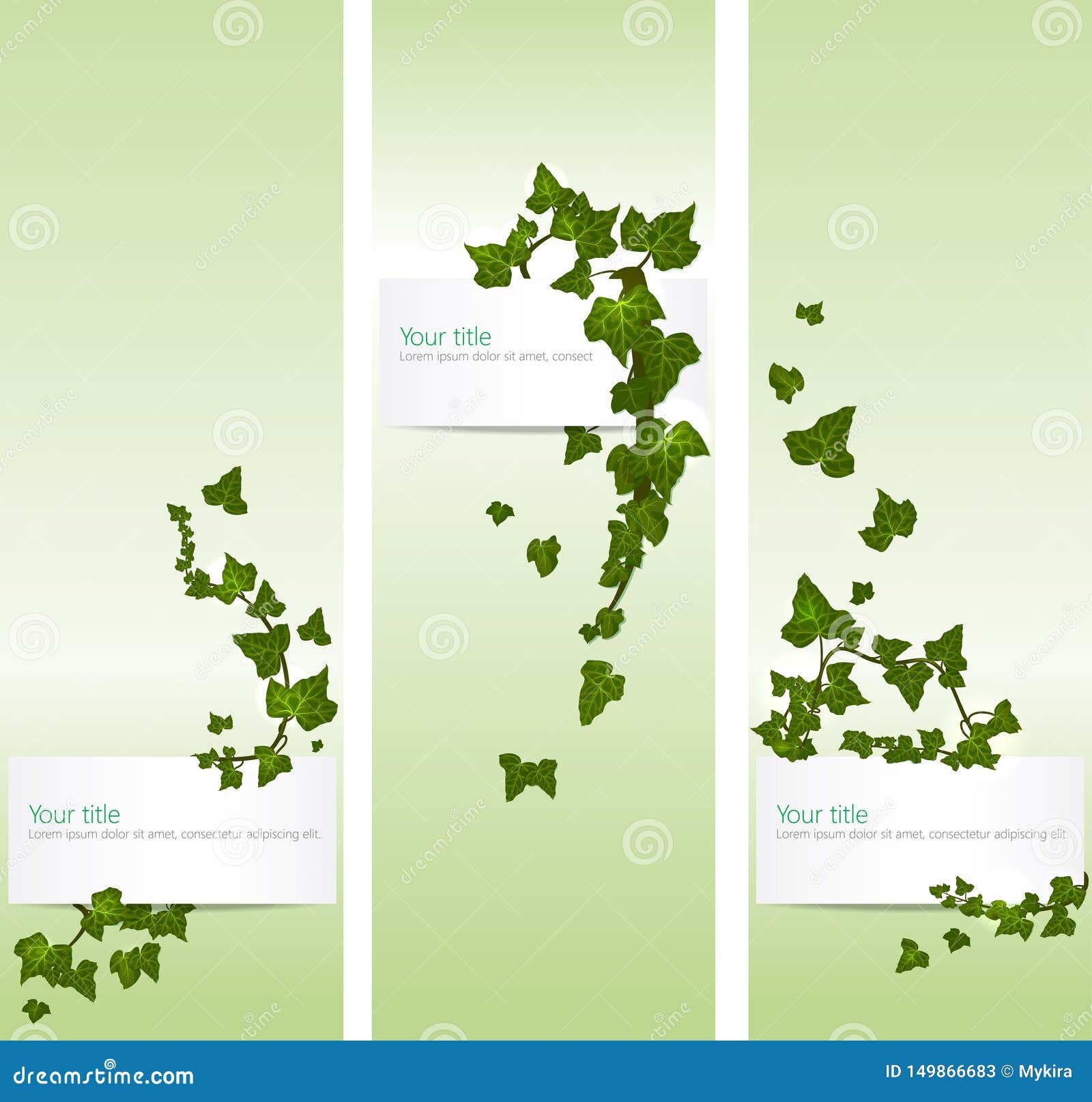 Vector Spring Banners with Ivy Stock Vector - Illustration of frame ...