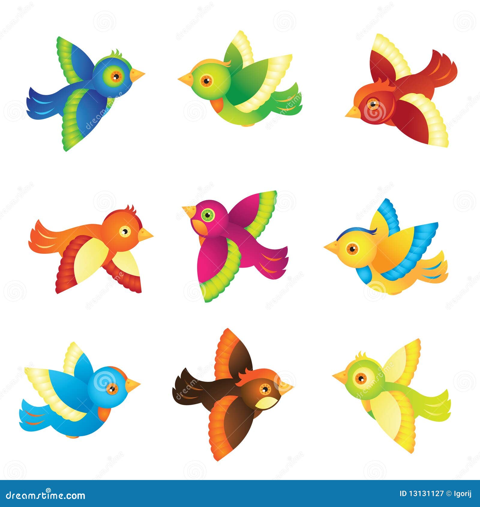 Vector Spring Birds stock vector. Illustration of happiness - 13131127