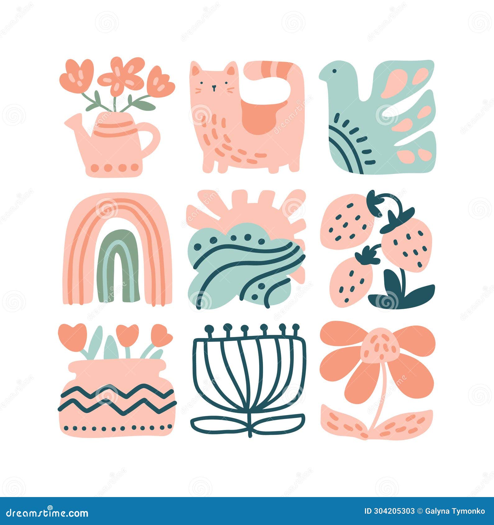 Vector Spring Ethnic Logo Composition Pattern Tile Mosaic Of Bird ...