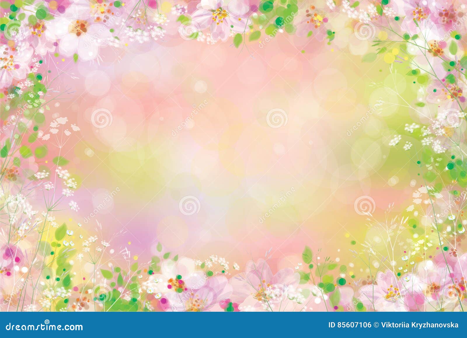 Vector Spring Floral Background. Stock Vector - Illustration of pink ...