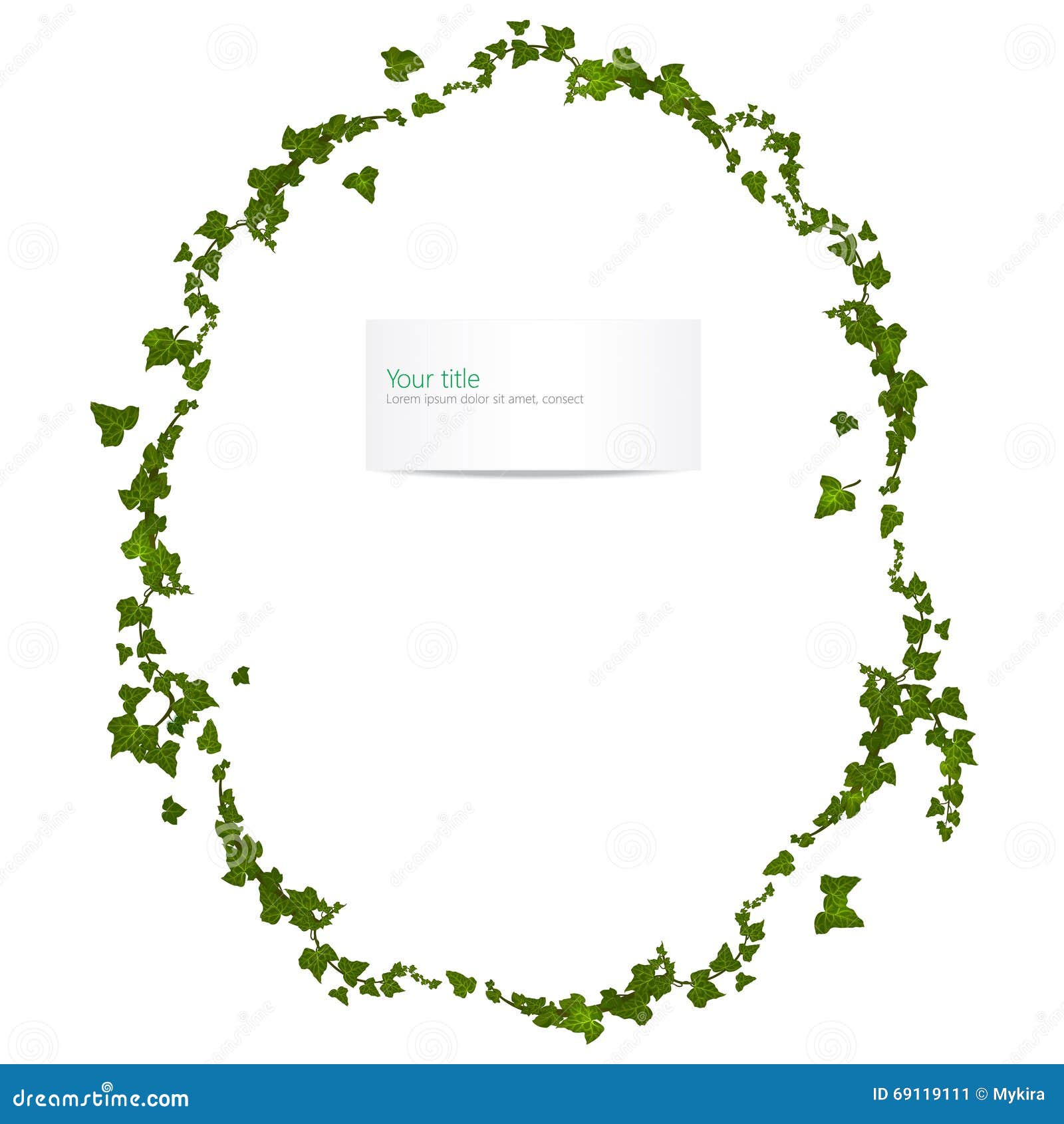 Vector Spring Frame with Ivy Stock Vector - Illustration of herb, lush ...