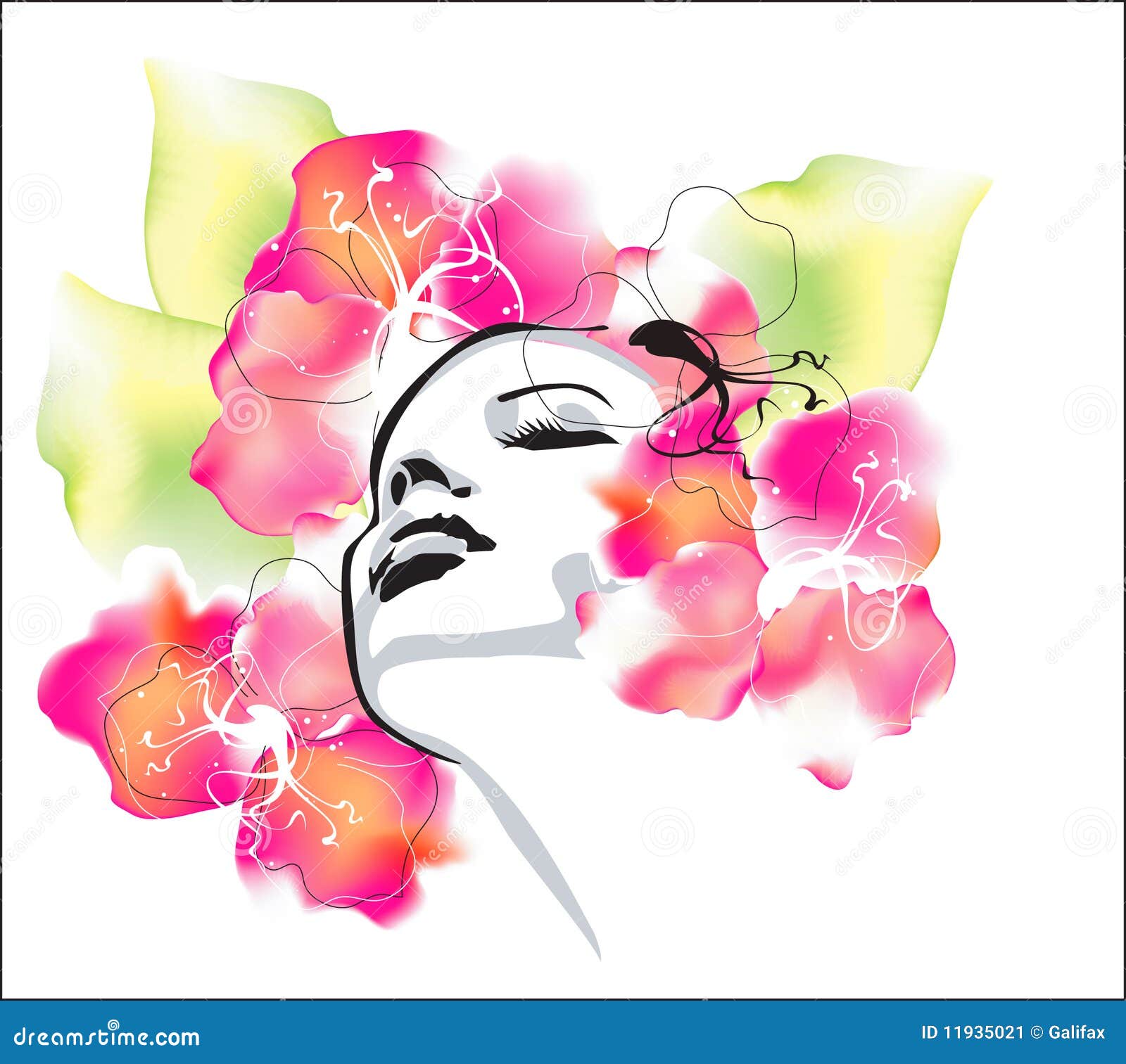 Vector spring girl stock vector. Illustration of girl - 11935021