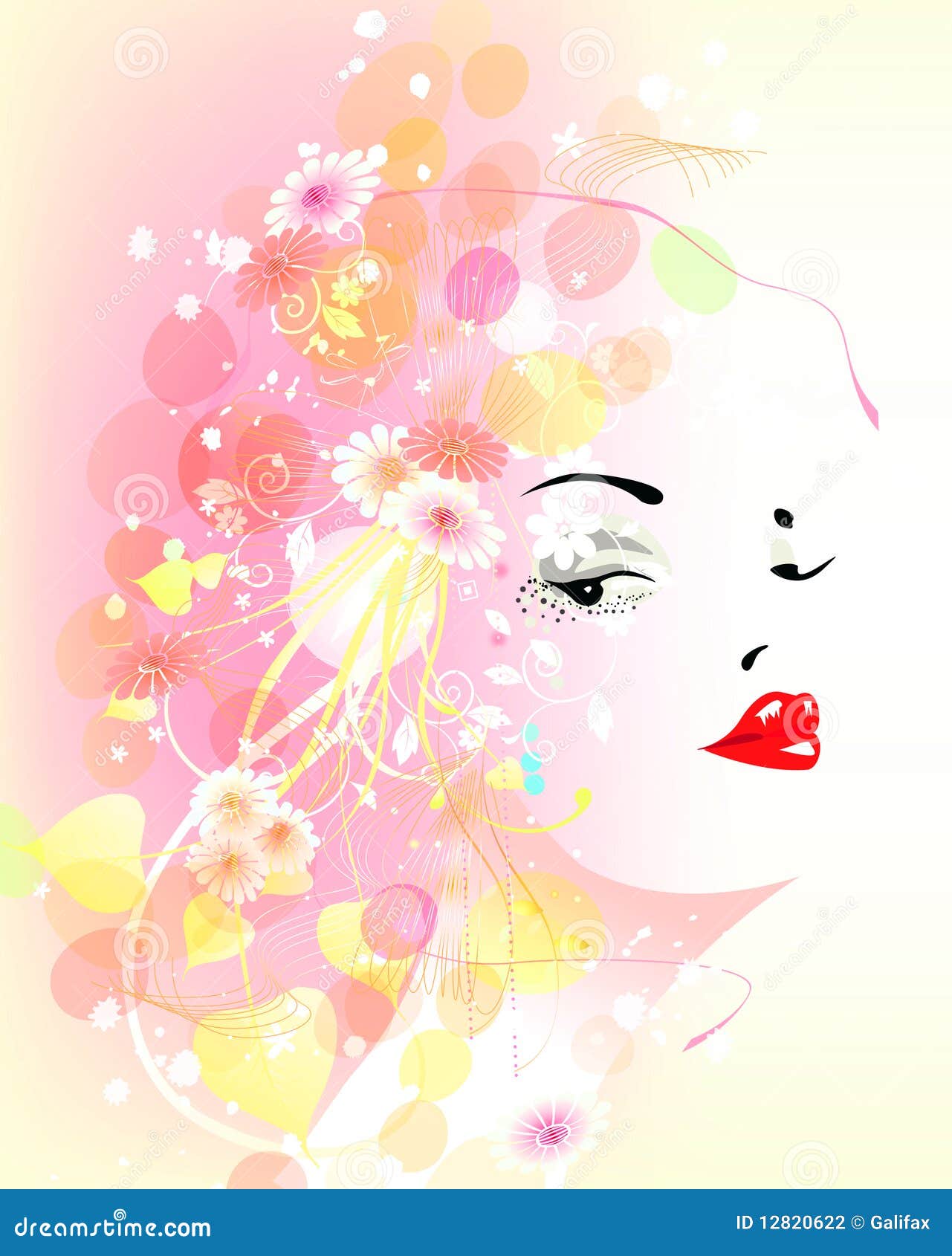 Vector spring girl stock illustration. Illustration of glare - 12820622