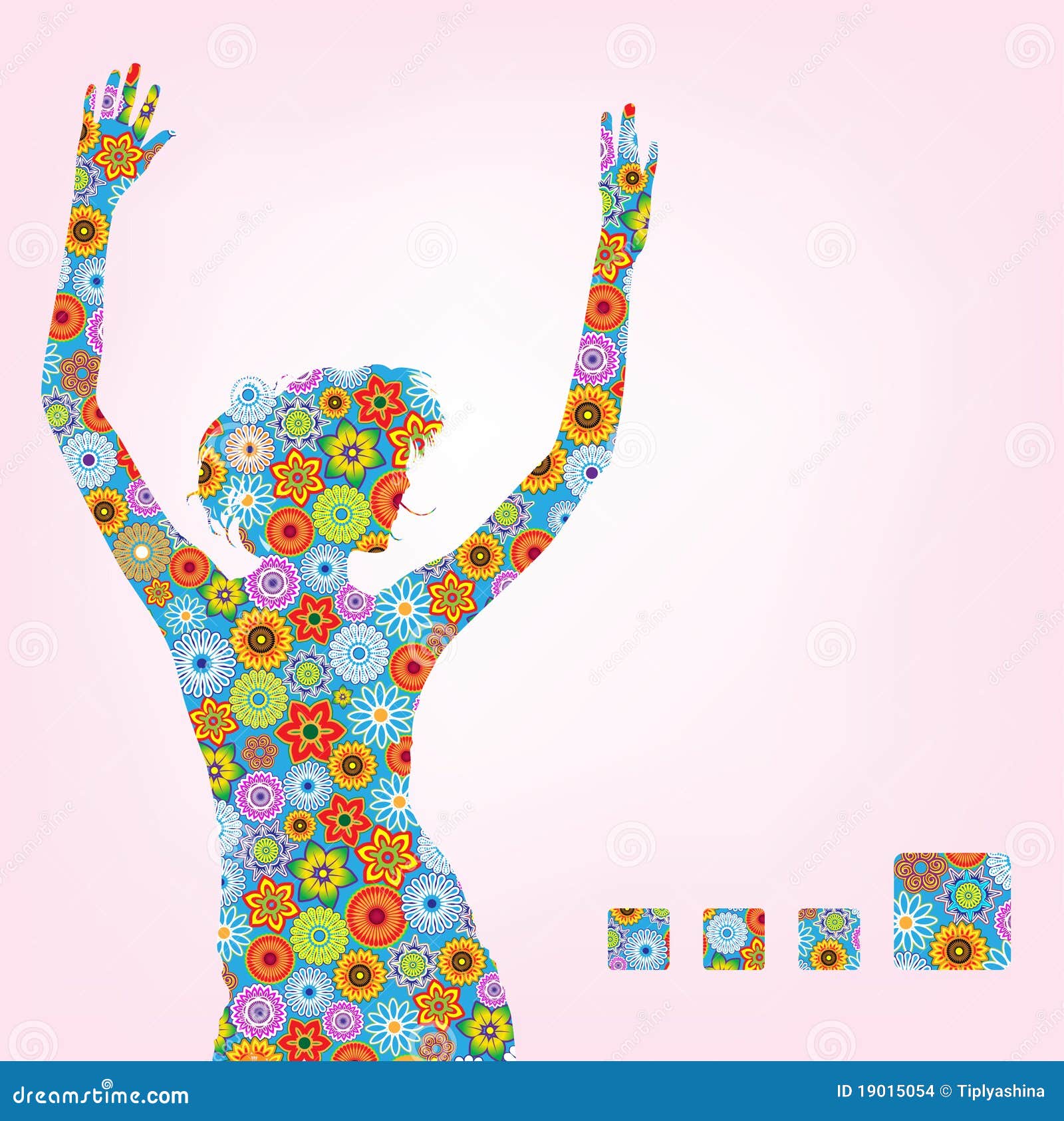 Vector spring girl stock vector. Illustration of fashion - 19015054