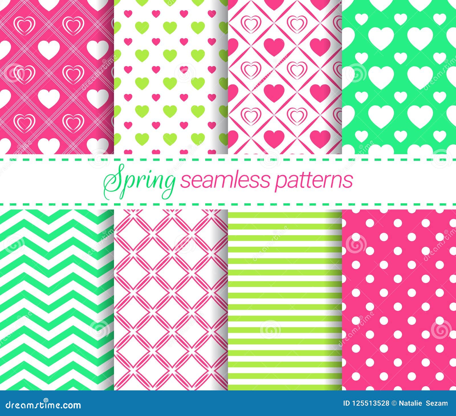 Vector Spring Seamless Patterns Collection. Soft Repeated Textures ...