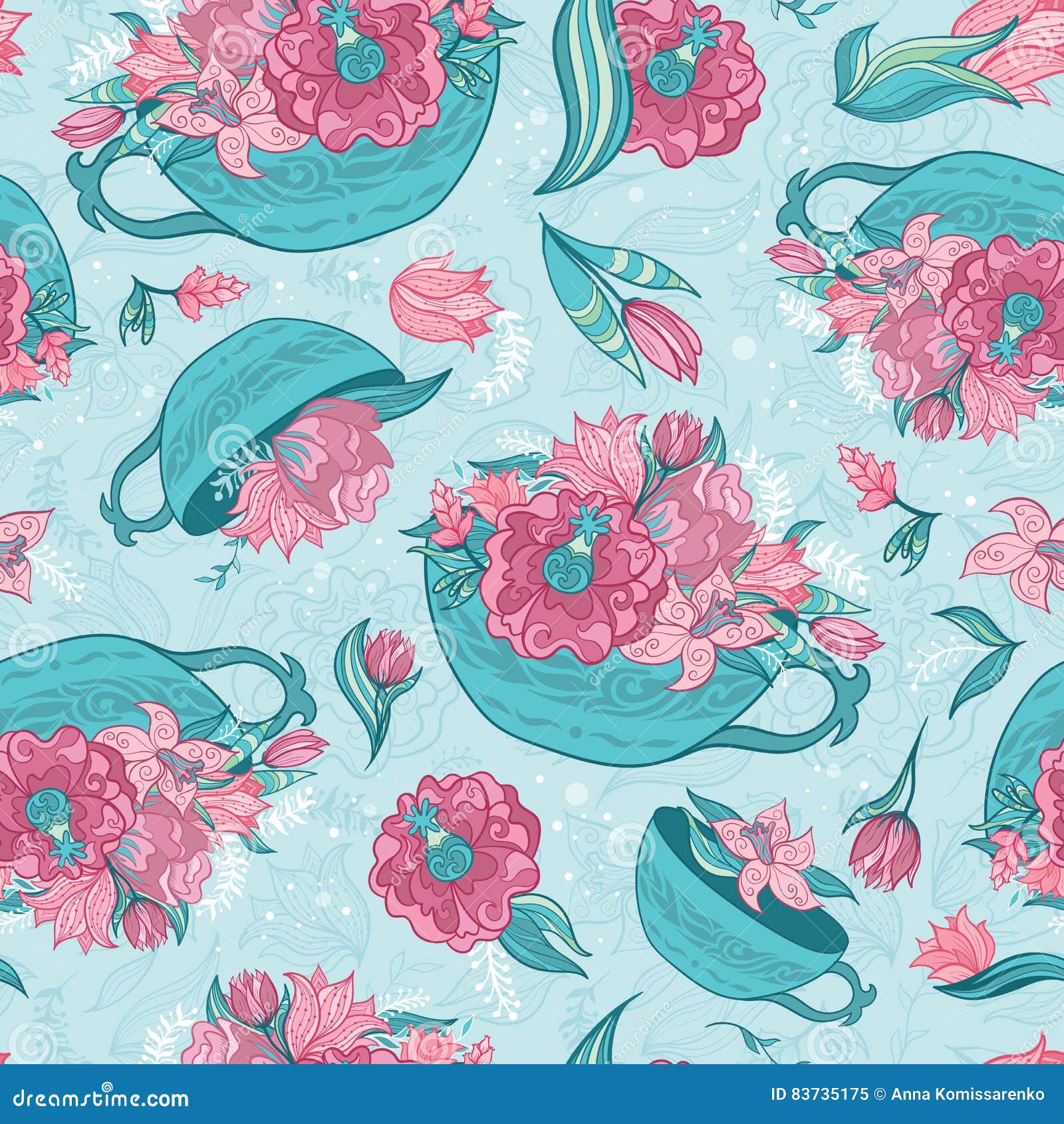 Vector Spring Turquoise Pattern Stock Vector - Illustration of design ...