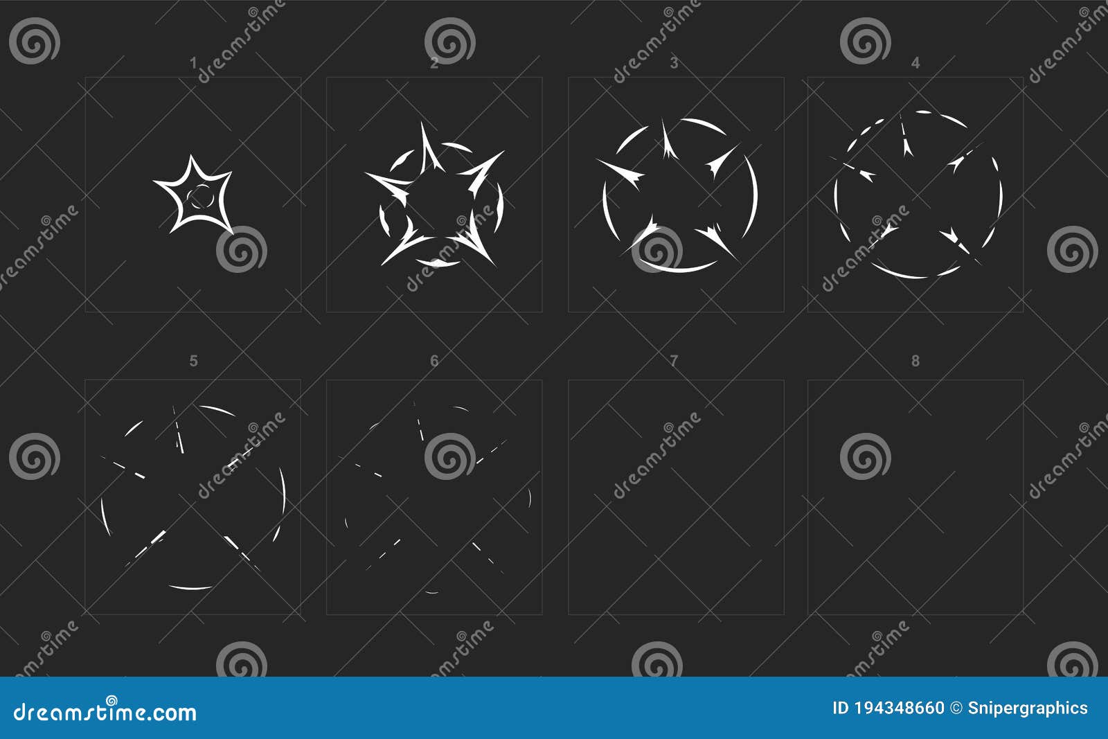 Vector Sprite Sheet Of Cracker Explosion Effect | CartoonDealer.com ...