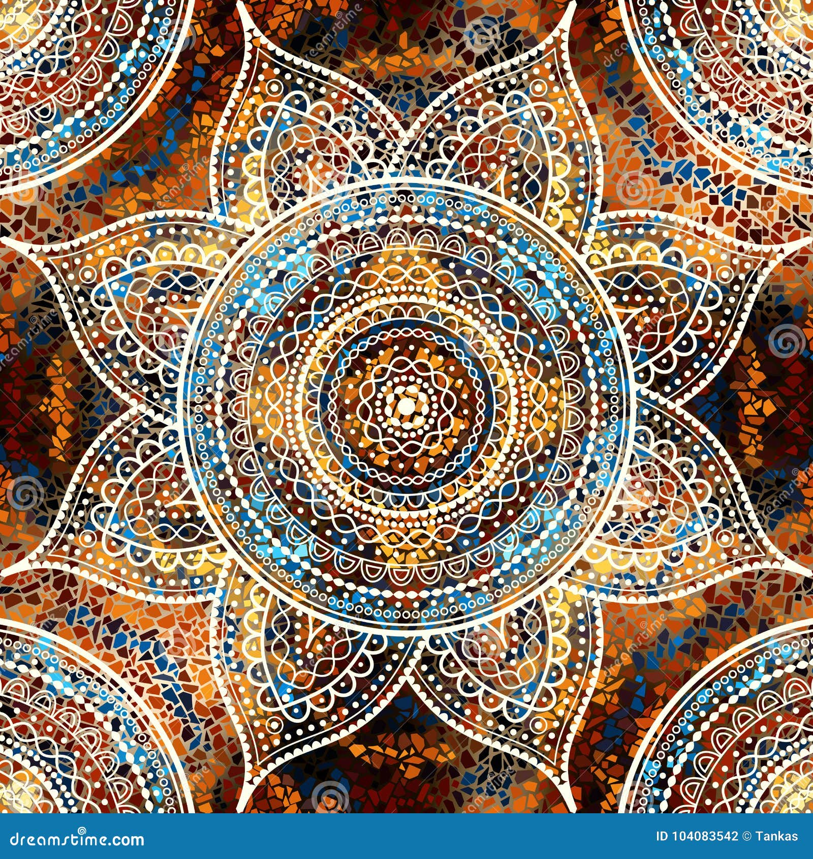 Abstract Round Mandala Pattern Stock Vector - Illustration of ...