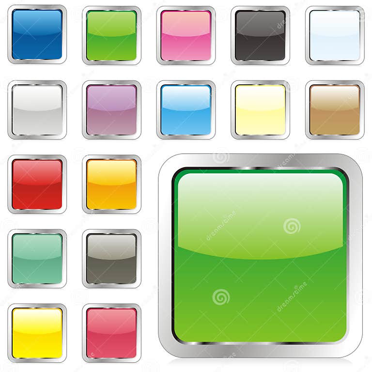 Vector square buttons stock vector. Illustration of button - 9925991