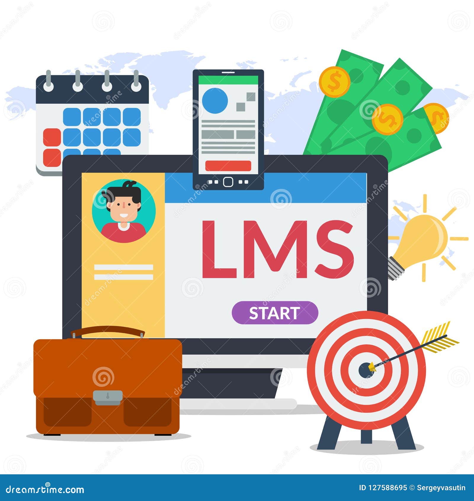 Vector Square Concept - Learning Management System Stock Vector ...