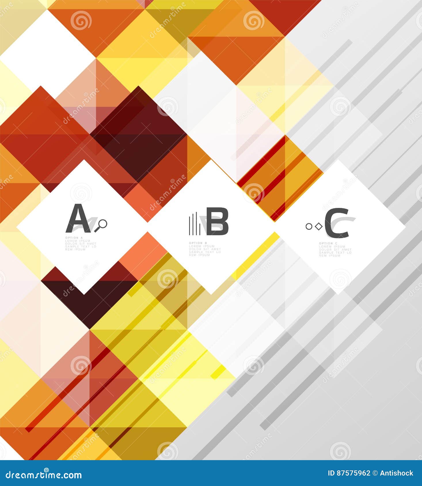 Vector Square Elements on Gray Abstract Background with Infographics ...