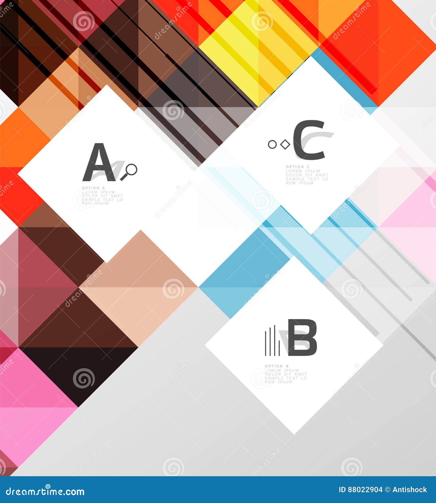 Vector Square Elements on Gray Abstract Background with Infographics ...