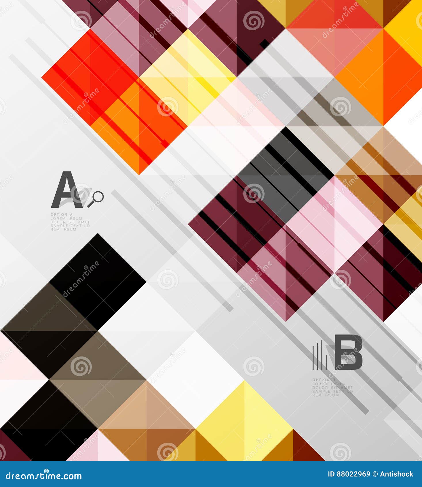 Vector Square Elements on Gray Abstract Background with Infographics ...