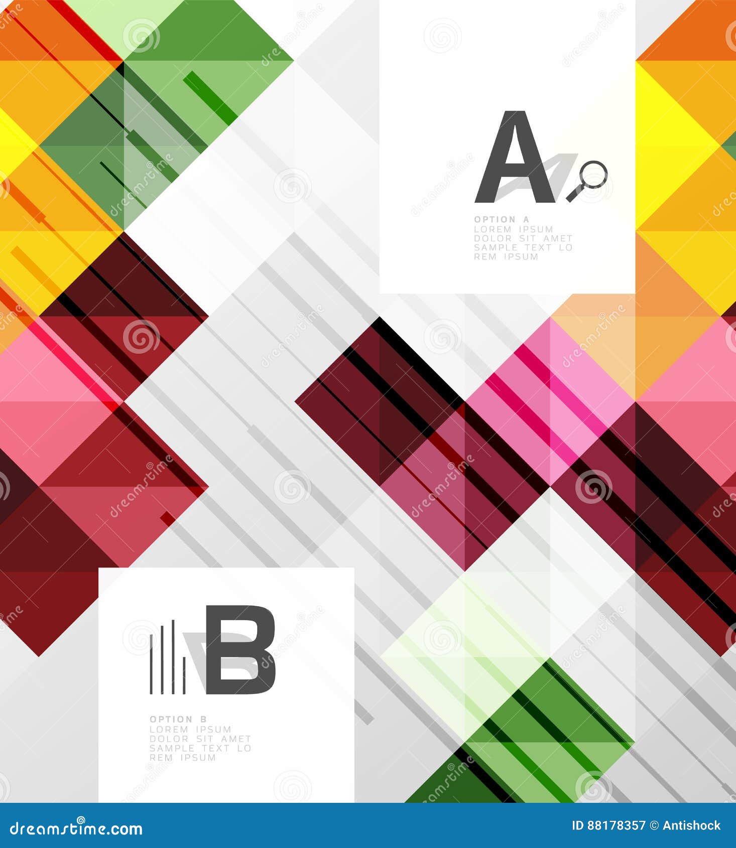 Vector Square Elements on Gray Abstract Background with Infographics ...