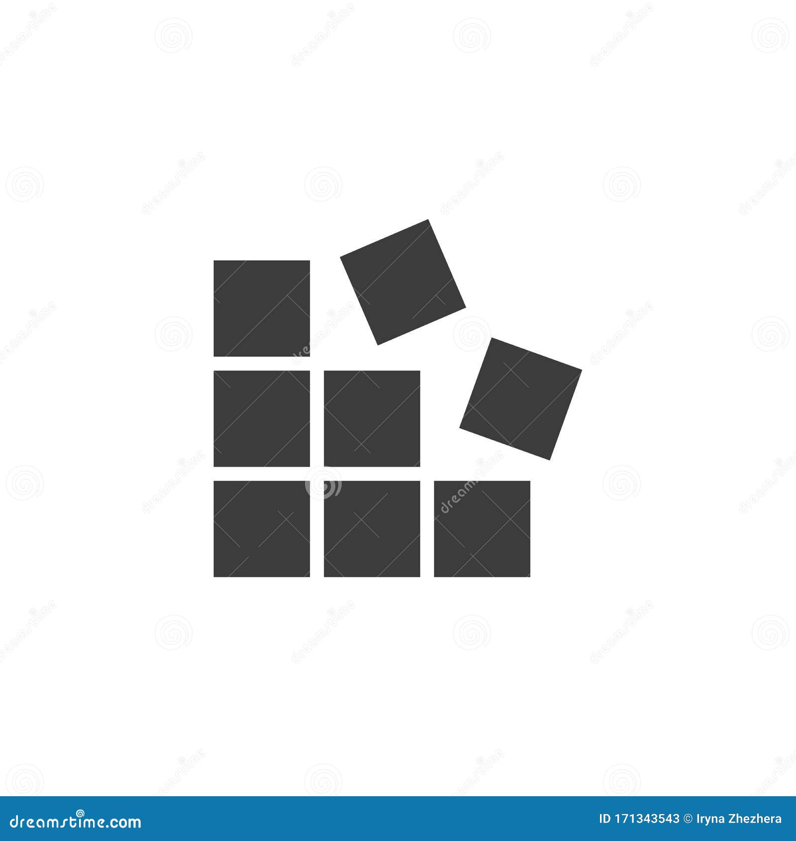 Vector Square Falling Down. Stock Vector Illustration Isolated on White ...