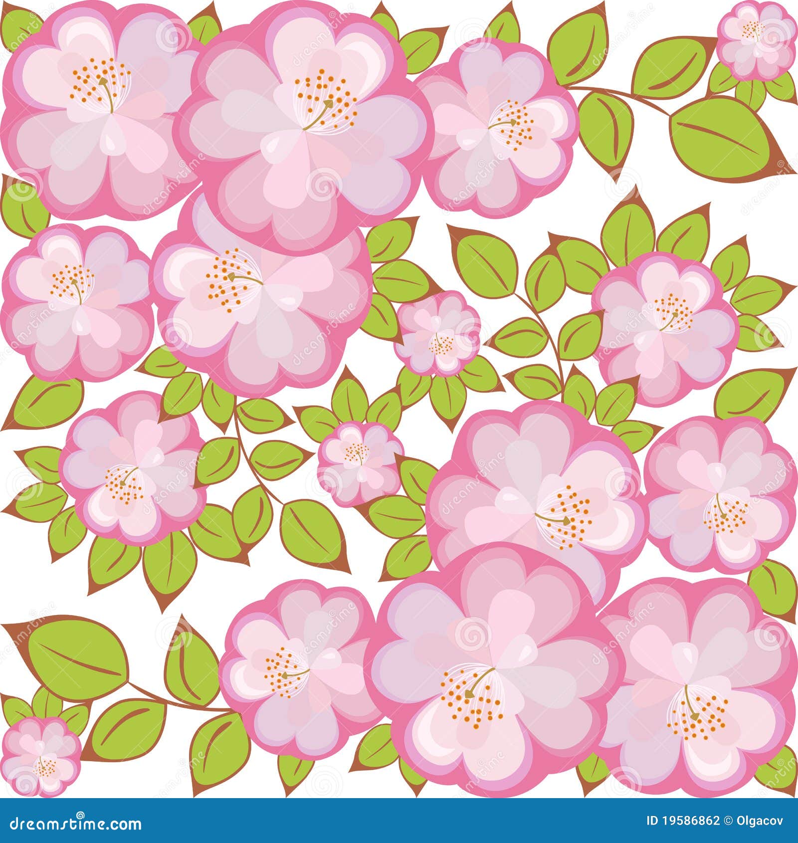 Vector Square Flower Pattern Stock Vector - Illustration of spring ...