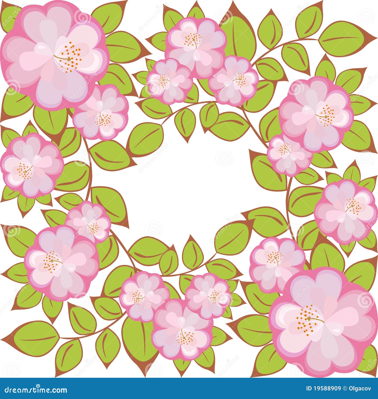 Vector Square Flower Pattern Stock Vector - Illustration of stylized ...