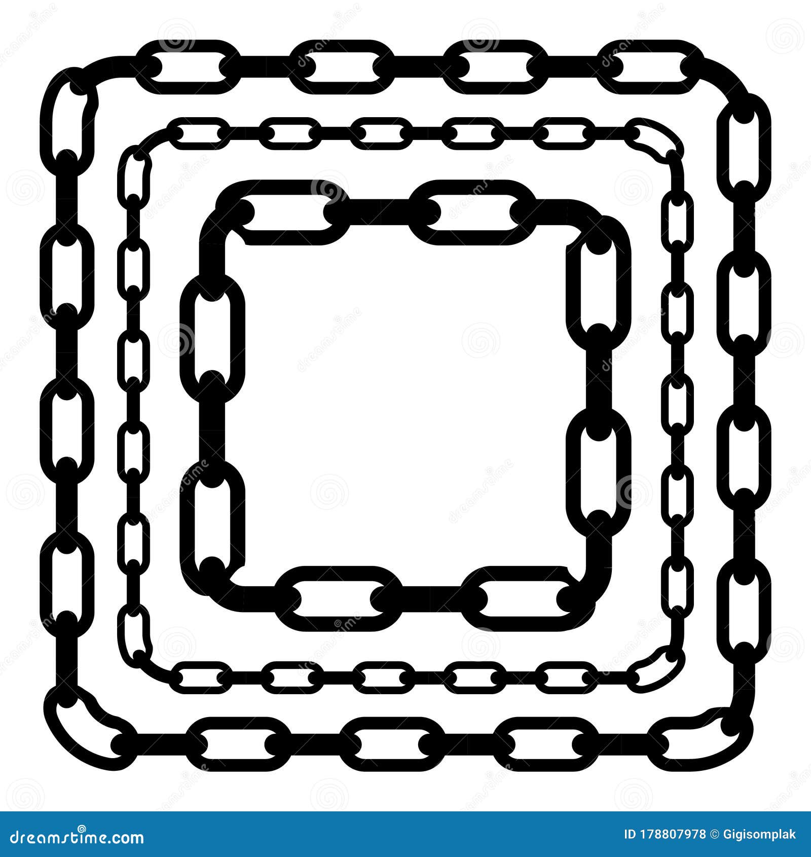 Simple Vector Square Frame from Black Chain for Your Element Design ...