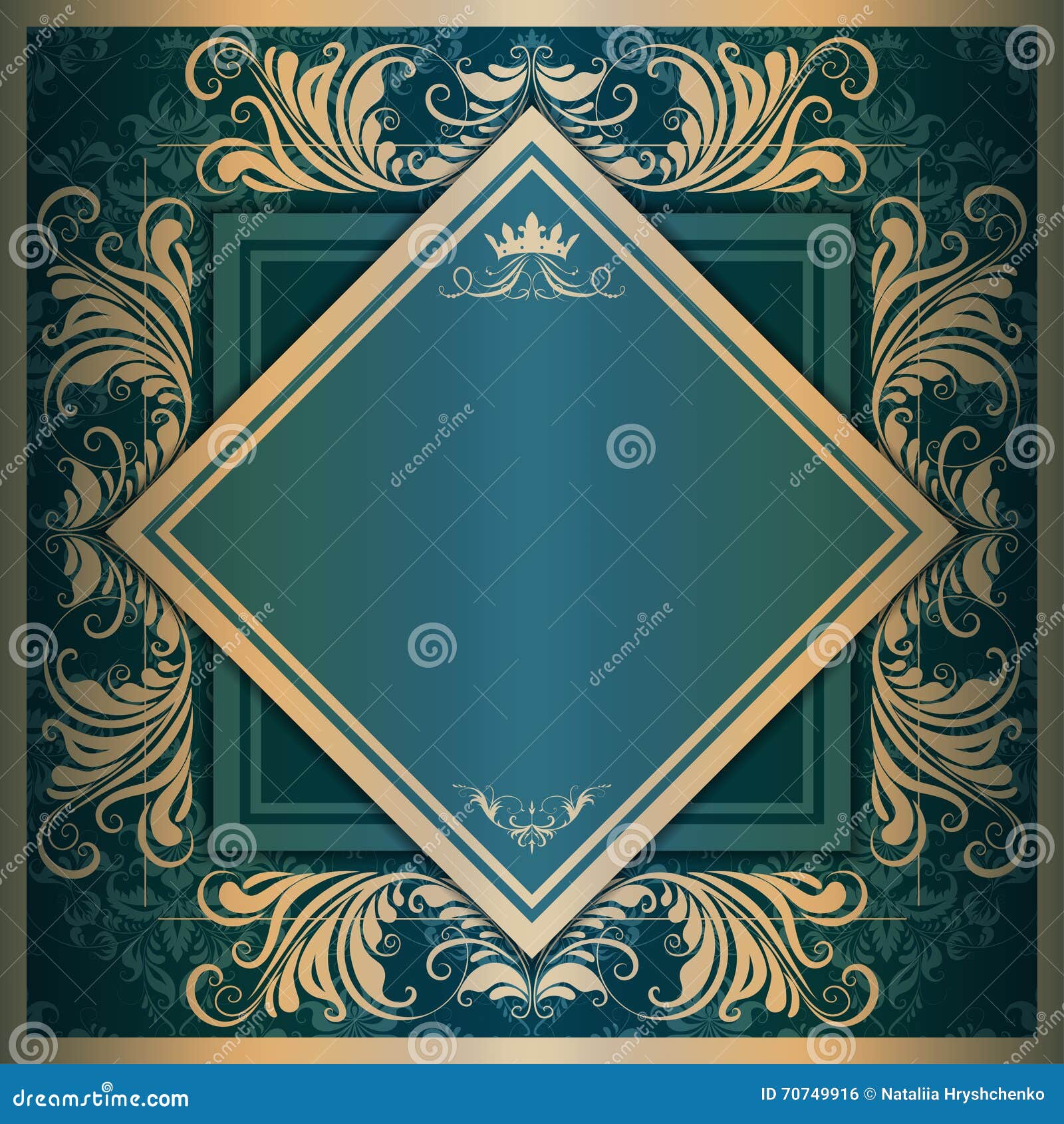 Vector Square Frame with Filigree Ornament Stock Vector - Illustration ...