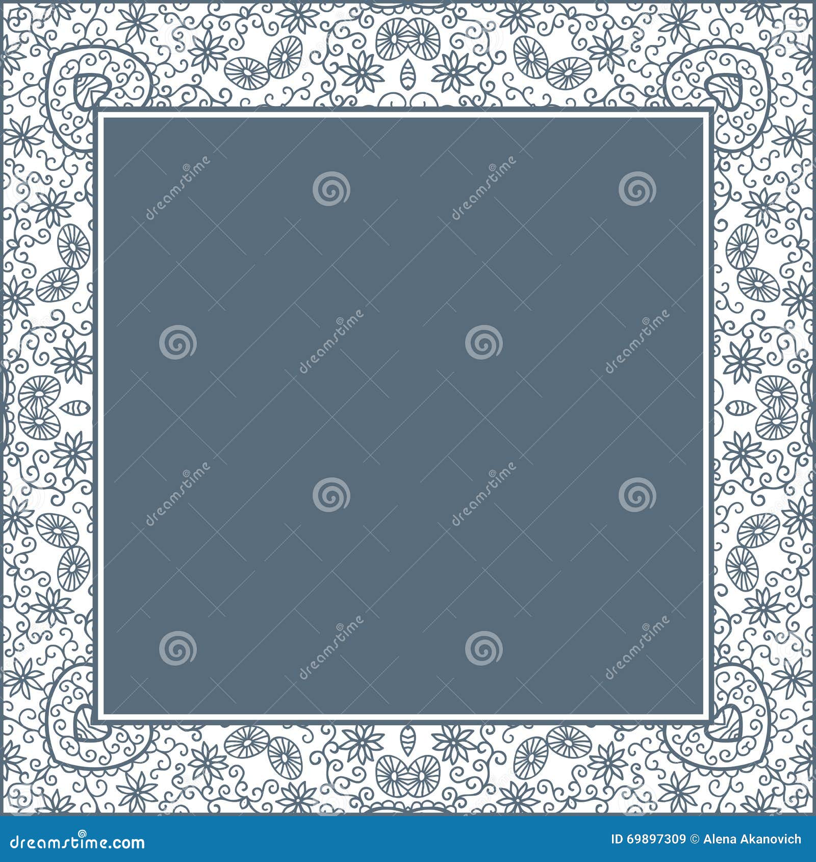 Vector square frame. stock vector. Illustration of ornament - 69897309