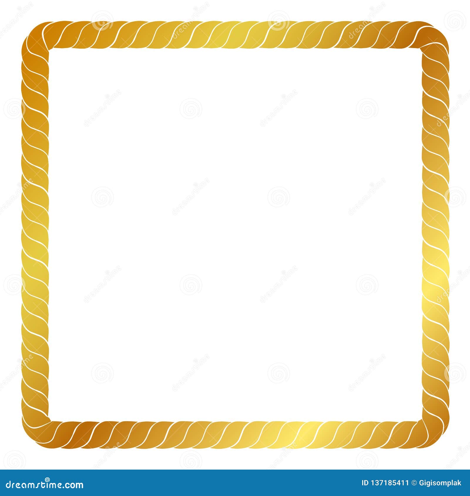 Vector Square Frame from Golden Rope for Your Element Design at ...