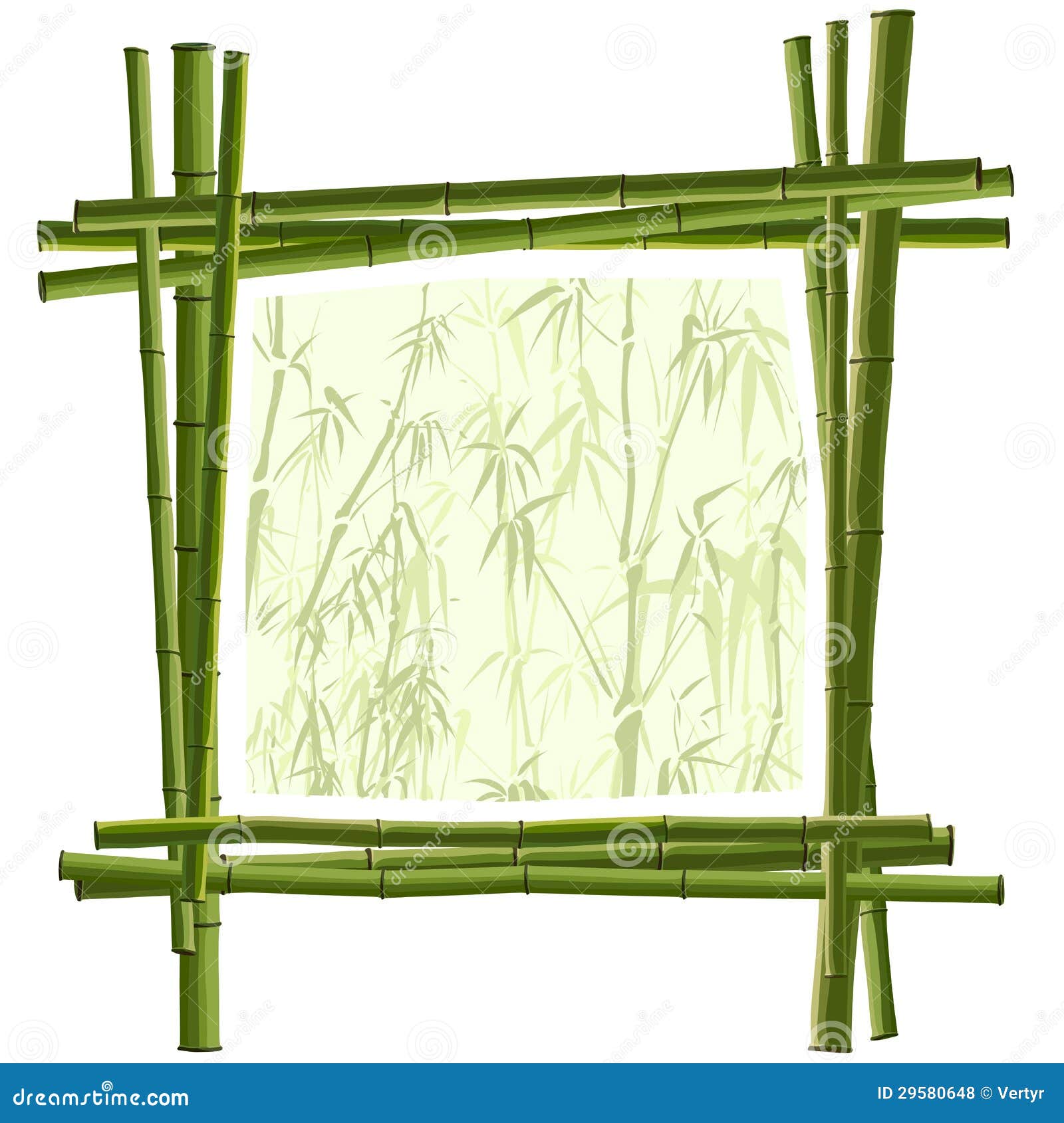 Square Bamboo Frame With Wicker Background Vector Illustration ...